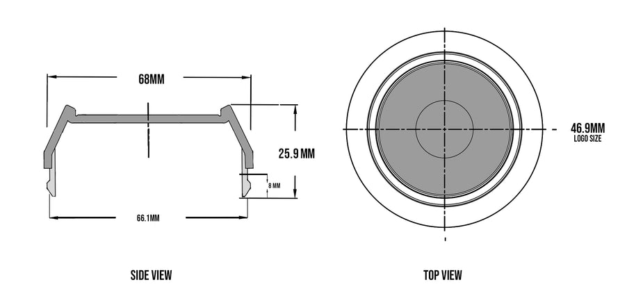 Raised Center Cap for DS Series – Aodhan Wheels